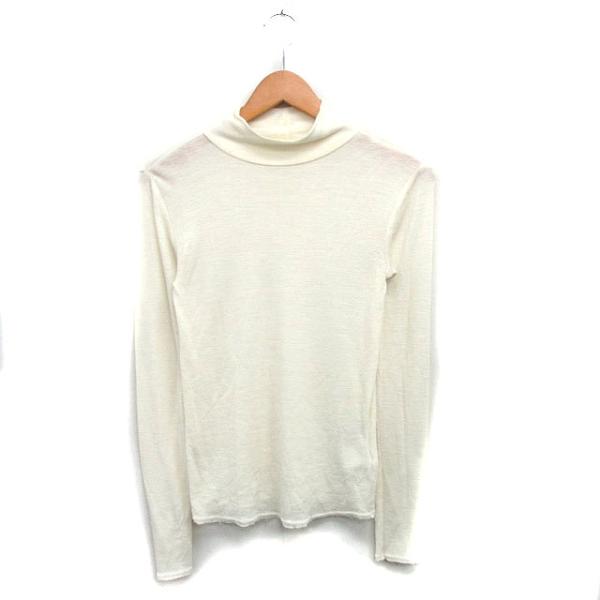 アニュアンス ?nuans カットソー Tシャツ 長袖 ハイネック ウール シンプル F アイボリー 白 /KT23 レディース【ブランド】アニュアンス ?nuans【表記サイズ】F【実寸サイズ】肩幅：約39cm　身幅：約39cm　着丈：約...