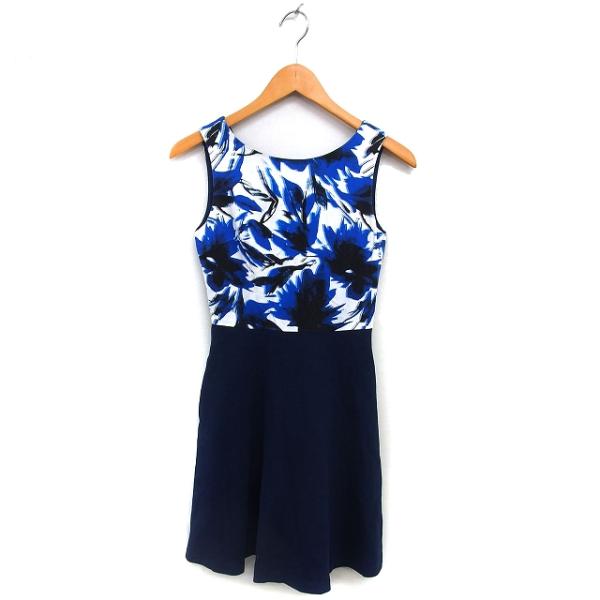 ミリー milly ダニー＆アン Danny＆Anneフレア ワンピース ミニ 切替 コットン 綿 ノースリーブ バックジップ S 紺 ネイビー /NT6 レディース【ブランド】ミリー milly【表記サイズ】S【実寸サイズ】身幅：約38c...