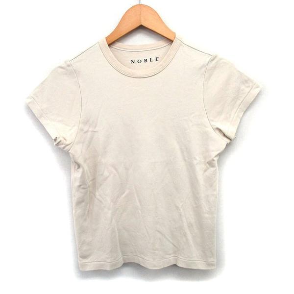 ノーブル NOBLE クルーネック Tシャツ カットソー 半袖 無地 コットン 綿 ベージュ /FT19 レディース【ブランド】ノーブル NOBLE【表記サイズ】表記なし 実寸サイズをご確認ください。【実寸サイズ】肩幅：34cm　身幅：44...