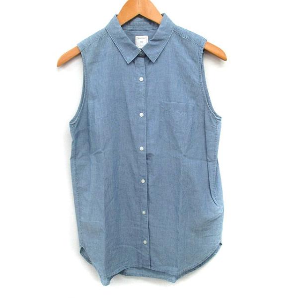 ギャップ GAP ノースリーブ シャツ ブラウス コットン 綿 XS ブルー 青 /FT13 レディース【ブランド】ギャップ GAP【表記サイズ】XS【実寸サイズ】身幅：48cm　着丈：64-68cm　　【素材】綿【色】ブルー 【仕様】薄手...