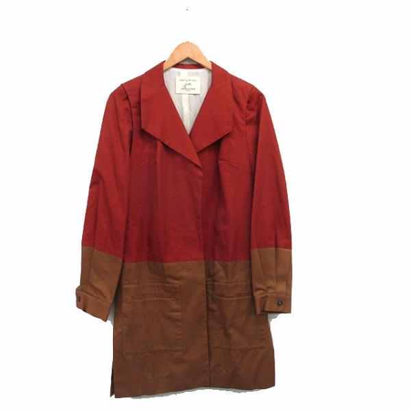 ANNE VALERIE HASH × VIA BUS STOP コラボ トッパー コート ロング バイカラー M ブラウン 茶 /KT18 レディース【表記サイズ】M【実寸サイズ】肩幅：約37cm　身幅：約49cm　着丈：約89cm　袖丈...