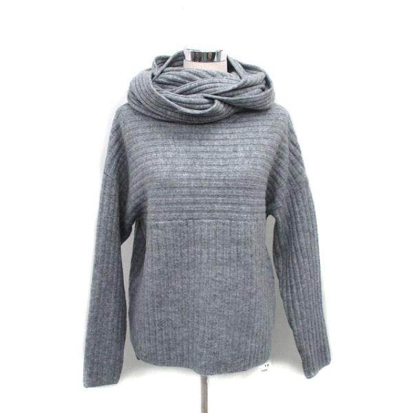 未使用品 エディグレース EDDY GRACE タグ付き 2点セット ニット セーター 長袖 スヌード シンプル 38 グレー 灰 /KT35 レディース【表記サイズ】38【実寸サイズ】身幅：約59cm　着丈：約65cm　ゆき丈：約80cm...