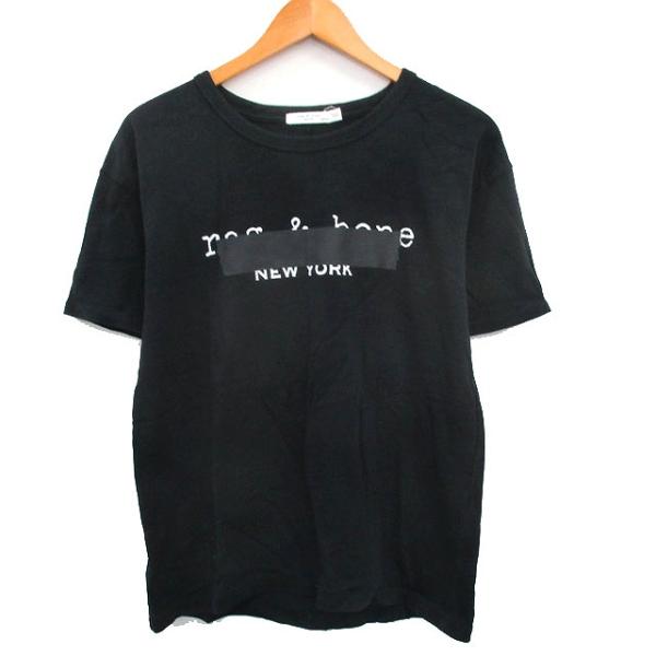 ラグ&amp;ボーン RAG&amp;BONE Tシャツ カットソー 半袖 コットン プリント XXS ブラック 黒 /KT39 メンズ【ブランド】ラグ&amp;ボーン RAG&amp;BONE【表記サイズ】XXS【実寸サイズ】肩幅：約51...