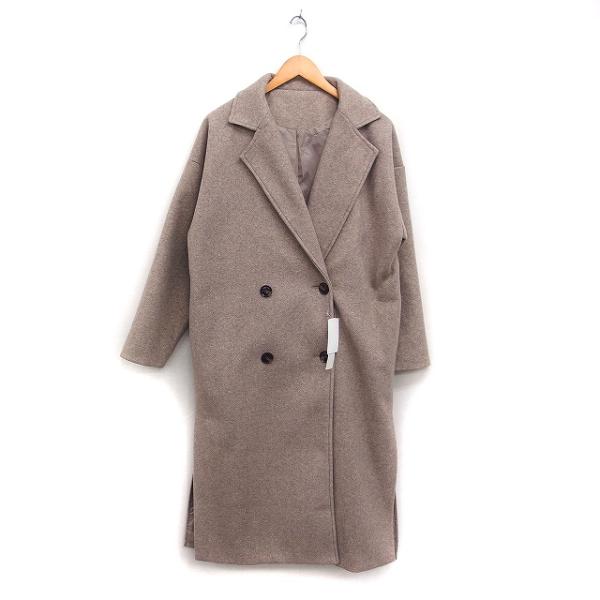 未使用品 Frame タグ付き チェスターコート アウター ロング ダブルボタン F モカ /FT8 レディース【表記サイズ】F【実寸サイズ】肩幅：約60cm　身幅：約58cm　袖丈：約49cm　着丈：約113cm　　【素材】表地：ポリエス...