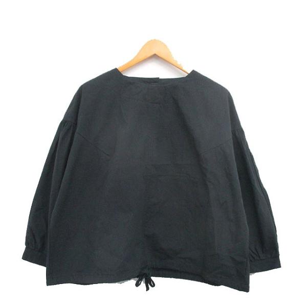 コライユ corail シャツ ブラウス バックボタン 長袖 コットン F ブラック 黒 /KT14 レディース【表記サイズ】F【実寸サイズ】身幅：約67cm　着丈：約57cm　ゆき丈：約71cm　　【素材】綿63％、ナイロン37％【色】ブ...