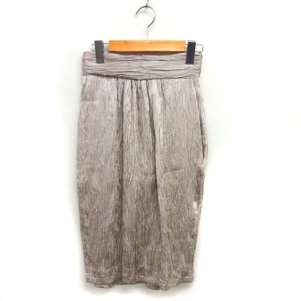 SPIJKERS en SPIJKERS ジャガード シルク スカート タイト ひざ丈 ギャザー XS ベージュ /NT24 レディース【表記サイズ】XS【実寸サイズ】ウエスト：約64cm　ヒップ：約84cm　スカート丈：約64.5cm　　...