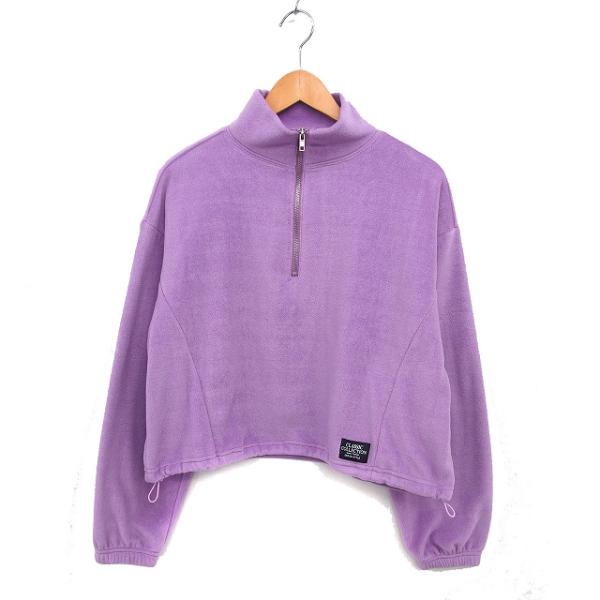 トルネラ TOLNERA ハイネック フリース トレーナー ワイド ハーフジップ 長袖 38 紫 パープル /NT9 レディース【表記サイズ】38【実寸サイズ】肩幅：約57cm　身幅：約64cm　袖丈：約55cm　着丈：約50cm　　【素材...