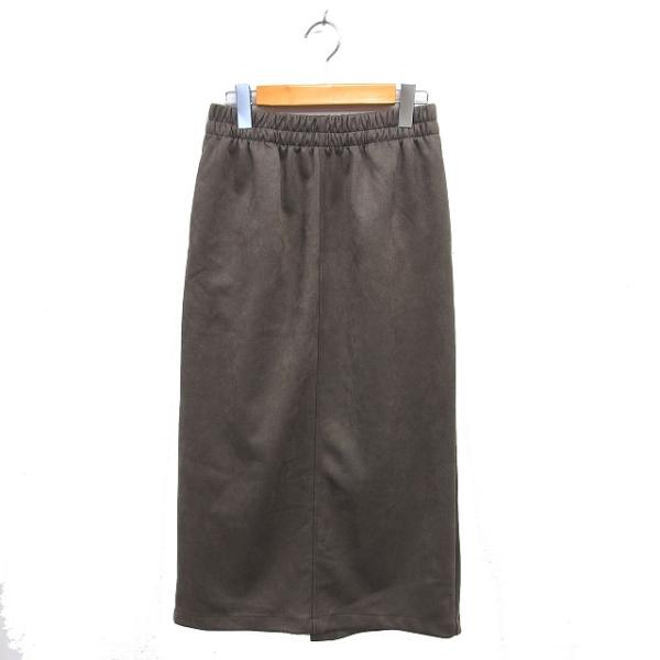 アーバンヒムス ubn hymns フェイクスエード ナロー スカート マキシ スリット ゆったり F 茶 ブラウン /NT22 レディース【表記サイズ】F【実寸サイズ】ウエスト：約66-96cm　ヒップ：約84cm　スカート丈：約81cm...