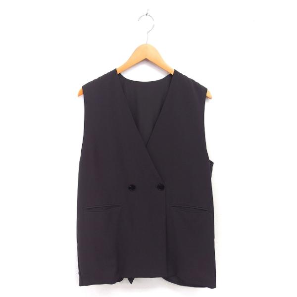 トンベデュシエル tomber du ciel ベスト 前開き バックスリット 薄手 チャコールグレー /TT レディース【表記サイズ】サイズ表記なし(実寸サイズをご確認ください)【実寸サイズ】身幅：約54cm　着丈：約73cm　　【素材】...