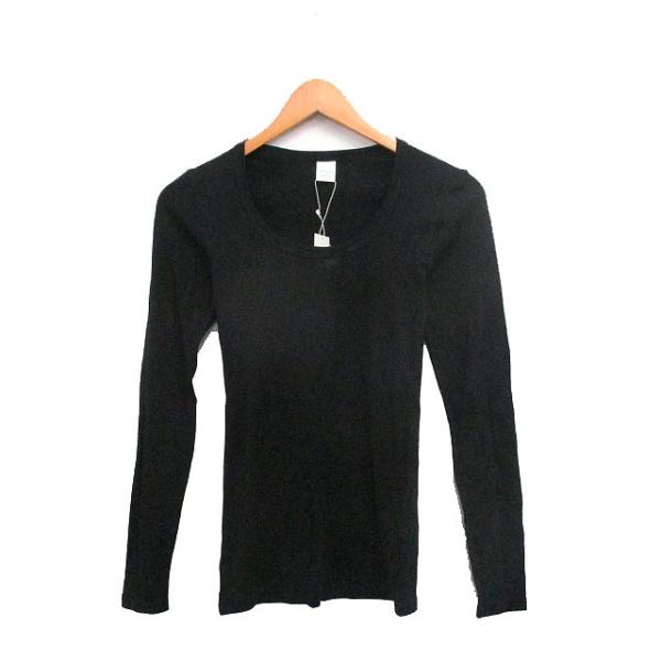 未使用品 difference of culture タグ付き カットソー Tシャツ 長袖 コットン シンプル 38 ブラック 黒 /KT26 レディース【表記サイズ】38【実寸サイズ】肩幅：約33cm　身幅：約34cm　着丈：約60cm　...