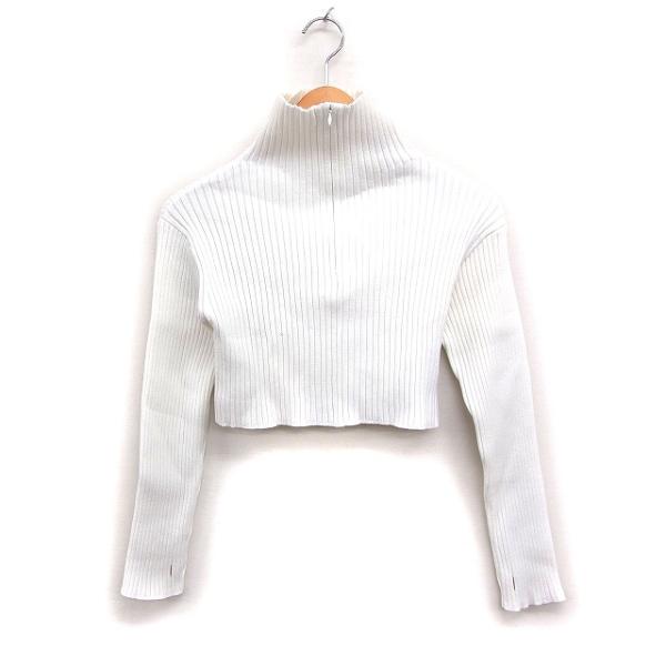 スナイデル SNIDEL YUKO ARAKI × SWEET ショート リブ ニット セーター 長袖 ハイネック 無地 F ホワイト 白 /FT32 レディース【ブランド】スナイデル SNIDEL【表記サイズ】F【実寸サイズ】肩幅：約38...