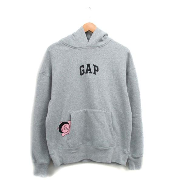 ギャップ GAP ホゾ HOZO コラボ プルオーバー パーカー 裏起毛 コットン プリント XS グレー 灰 /KT7 メンズ【ブランド】ギャップ GAP【表記サイズ】XS【実寸サイズ】身幅：約55cm　着丈：約62cm　ゆき丈：約83c...