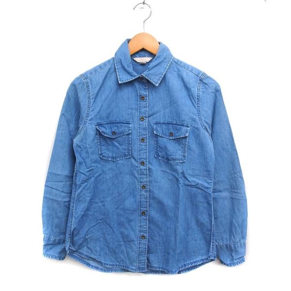 バナナリパブリック BANANA REPUBLIC デニム シャツ 長袖 ダンガリー シャツ 綿麻 S ブルー 青 /FT24 レディース【ブランド】バナナリパブリック BANANA REPUBLIC【表記サイズ】S【実寸サイズ】肩幅：約3...