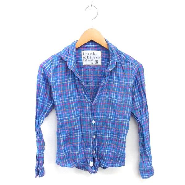 フランク&amp;アイリーン Frank&amp;Eileen シャツ ブラウス チェック スキッパー 薄手 長袖 XXS ブルー 青 /TT レディース【ブランド】フランク&amp;アイリーン Frank&amp;Eileen【表記サイズ...
