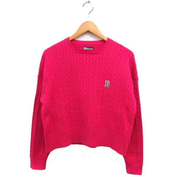 ザブックストア The BOOK STORE ニット セーター ケーブル編み ワイド リブ コットン混 長袖 ショッキングピンク /NT15 レディース【表記サイズ】表記なし実寸サイズをご確認ください【実寸サイズ】肩幅：約57cm　身幅：約...