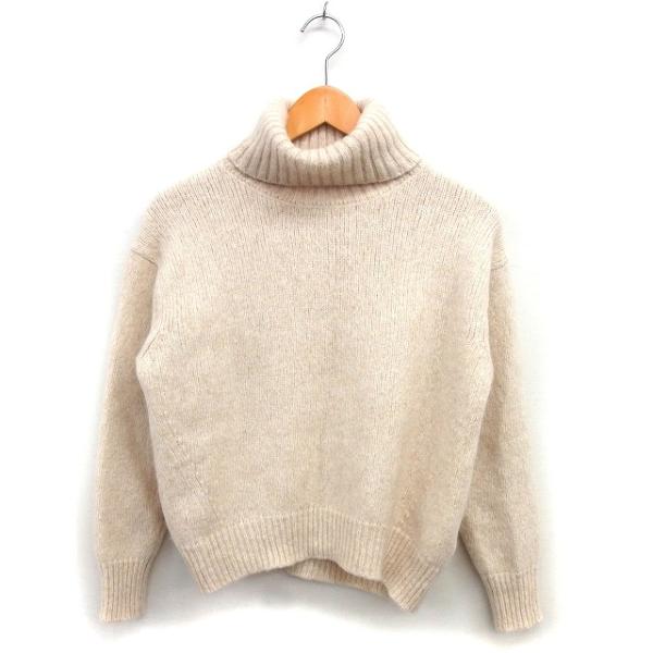ルヴァンスフル LE VENT SOUFFLE タートルネック ニット セーター アルパカ クロップド リブ 長袖 F ベージュ /NT12 レディース【表記サイズ】F【実寸サイズ】肩幅：約48cm　身幅：約52cm　袖丈：約49cm　着丈...