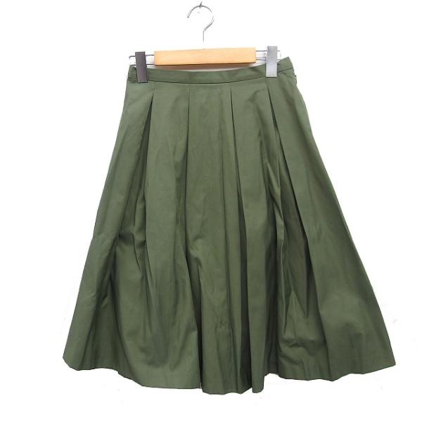 アーバンリサーチ ドアーズ URBAN RESEARCH DOORS タック フレア スカート ひざ丈 無地 コットン 綿 F カーキ /FT11 レディース【ブランド】アーバンリサーチ ドアーズ URBAN RESEARCH DOORS【...
