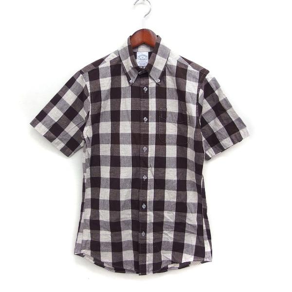 ブルックスブラザーズ BROOKS BROTHERS REGEND FIT チェック ボタンダウン シャツ 半袖 綿麻 XS ブラウン 茶 /FT27 メンズ【ブランド】ブルックスブラザーズ BROOKS BROTHERS【表記サイズ】XS...