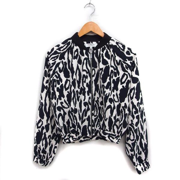 モルガン MORGAN DE TOI アニマルプリント レオパード柄 ストレート ジャケット ブルゾン 38 ブラック 黒 ホワイト 白 /FT13 レディース【ブランド】モルガン MORGAN【表記サイズ】38【実寸サイズ】身幅：約50c...