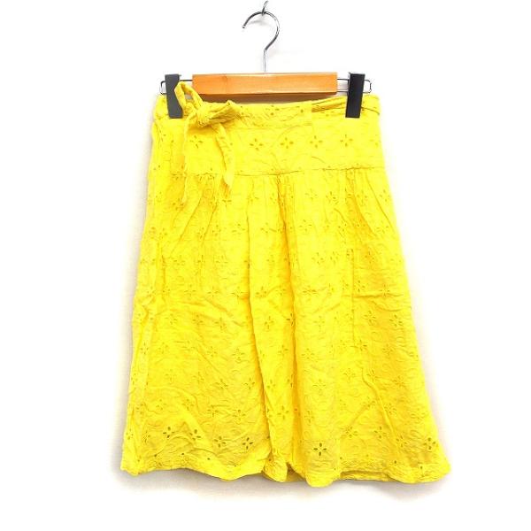 ザラ ZARA Girls 子供服 カットワークレース フレアスカート ひざ丈 コットン 綿 11/12 イエロー 黄 /FT35 キッズ【ブランド】ザラ ZARA【表記サイズ】11/12152cm【実寸サイズ】ウエスト：約58-66cm　...