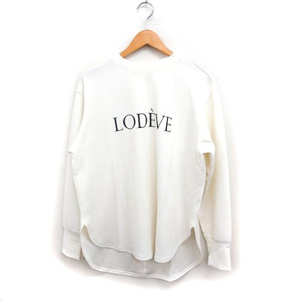 クロシェ CLOCHE ロゴプリント Tシャツ カットソー 長袖 丸首 2 オフホワイト 白 /FT32 レディース【表記サイズ】02【実寸サイズ】肩幅：約50cm　身幅：約58cm　袖丈：約58cm　着丈：約73cm　　【素材】ポリエステ...