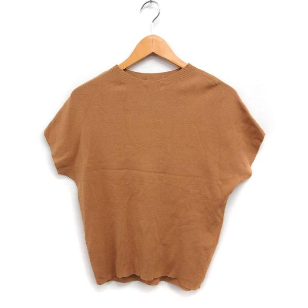 23区 オンワード樫山 フレンチスリーブ ニット セーター モックネック 無地 38 キャメル 茶 /FT13 レディース【ブランド】23区 オンワード樫山【表記サイズ】38【実寸サイズ】身幅：約48cm　着丈：約55cm　　【素材】レーヨ...