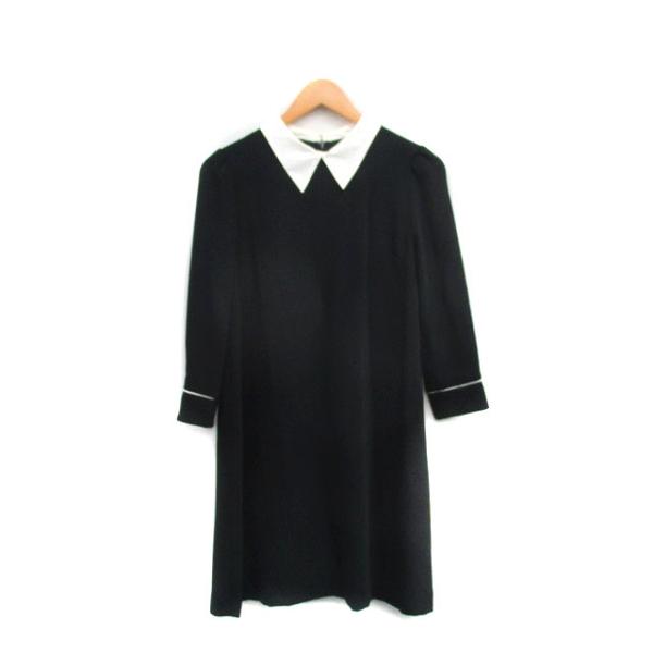 ジュエルチェンジズ Jewel Changes アローズ 白襟 Aライン ワンピース 膝丈 長袖 シンプル 38 ブラック 黒 /KT12 レディース【ブランド】ジュエルチェンジズ Jewel Changes アローズ【表記サイズ】38【実...