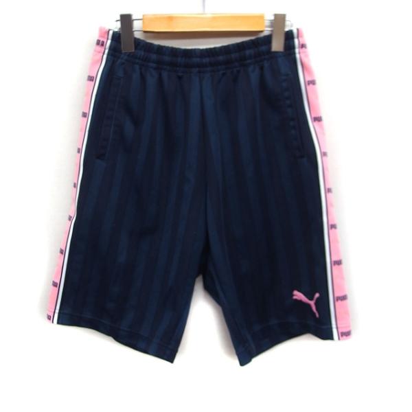 プーマ PUMA 国内正規品 ジャージ ハーフ パンツ ストライプ スポーツウエア M ネイビー 紺 ピンク /FT13 メンズ【ブランド】プーマ PUMA【表記サイズ】MW78【実寸サイズ】ウエスト：66-82cm　もも幅：32cm　裾幅...