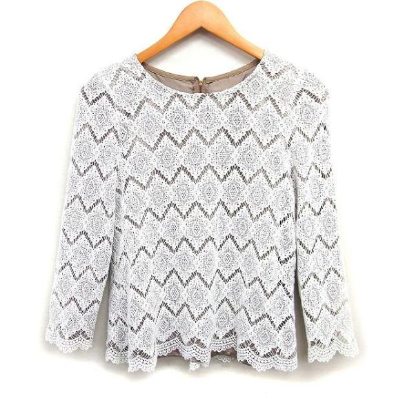 ブティックニコル boutique NICOLE レース ブラウス 7分袖 レイヤード コットン 綿 38 ホワイト 白 ベージュ /FT46 レディース【ブランド】ブティックニコル boutique NICOLE【表記サイズ】38【実寸サ...
