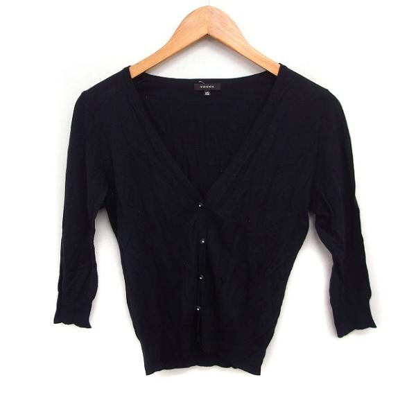 トッカ TOCCA カシミヤ混 シルク カーディガン Vネック 無地 XS ブラック 黒 /FT24 レディース【ブランド】トッカ TOCCA【表記サイズ】XS【実寸サイズ】肩幅：36cm　身幅：42cm　着丈：50cm　袖丈：40cm　　...