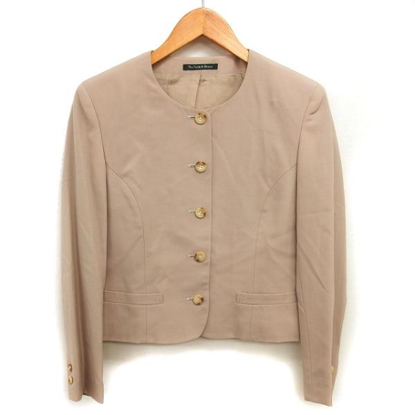 ザ スコッチ ハウス The Scotch House ノーカラー ジャケット アウター ウール 背抜き クロップド 7AR ベージュ /NT4 レディース【ブランド】ザ スコッチ ハウス The Scotch House【表記サイズ】7A...