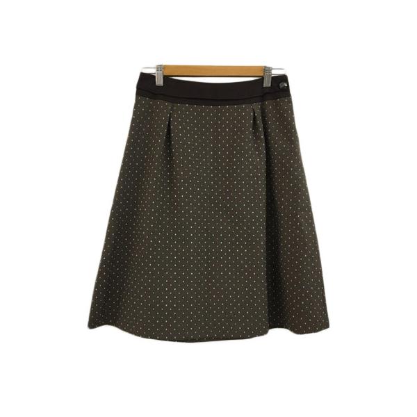 スイヴィ SUIVI スカート フレア 膝丈 タック ドット ウール 1 茶 白 ブラウン ホワイト レディース【ブランド】スイヴィ SUIVI【表記サイズ】1(実寸サイズをご確認ください。)【実寸サイズ】ウエスト：66cm　ヒップ：90c...