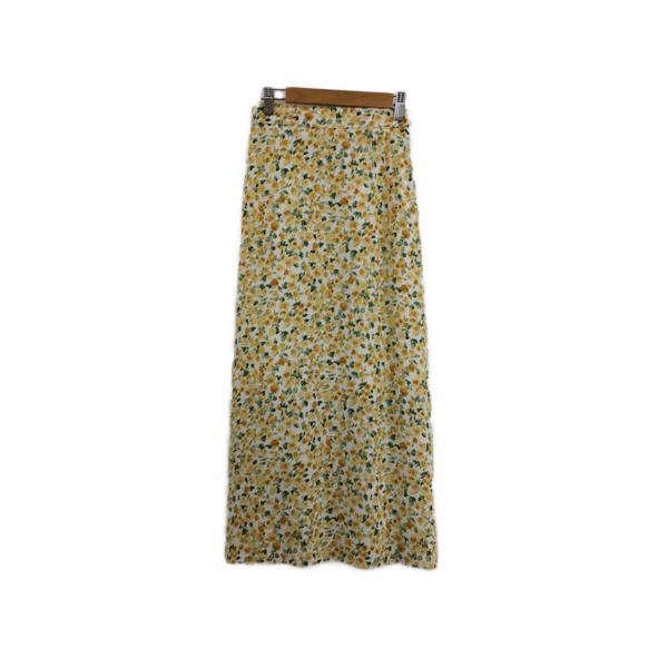 ディーホリック DHOLIC スカート フレア Aライン ロング 花柄 ウエストゴム 白 黄 ホワイト イエロー レディース【表記サイズ】サイズ表記はございません。(実寸サイズをご確認ください。)【実寸サイズ】ウエスト：58~64cm　ヒッ...