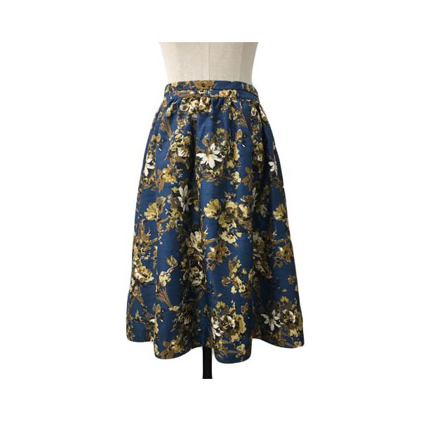 ラボラトリーワーク laboratory work スカート フレア ひざ丈 花柄 総柄 ウエストゴム M 青 黄 ブルー イエロー レディース【ブランド】ラボラトリーワーク laboratory work【表記サイズ】M【実寸サイズ】ウエ...