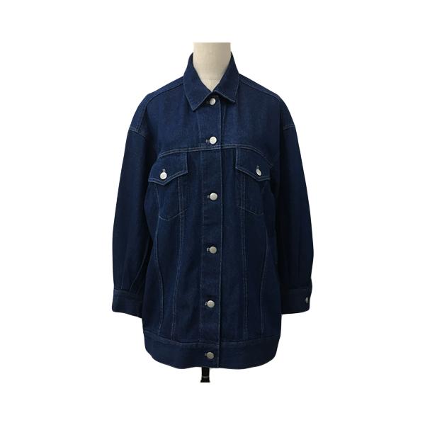 ビザビ vis-a-vis ジャケット ブルゾン デニム Gジャン オーバーサイズ タック F 紺 青 ネイビー ブルー レディース【表記サイズ】F (実寸サイズをご確認ください。)【実寸サイズ】肩幅：54cm　身幅：51cm　着丈：74c...