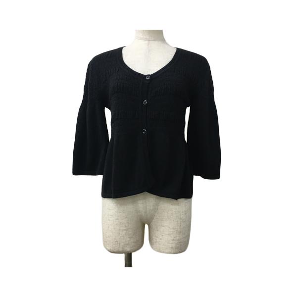 スタイルコム style com カーディガン ニット Uネック 無地 七分袖 M 黒 ブラック レディース【ブランド】スタイルコム style com【表記サイズ】M【実寸サイズ】肩幅：32cm　身幅：41cm　着丈：45cm　袖丈：37...