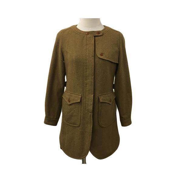 ショートカットフォーマークス SHORT CUT FOR MARKS コート ノーカラー ウール 比翼仕立て 無地 タック 長袖 2 茶 ブラウン レディース【ブランド】ショートカットフォーマークス SHORT CUT FOR MARKS【...