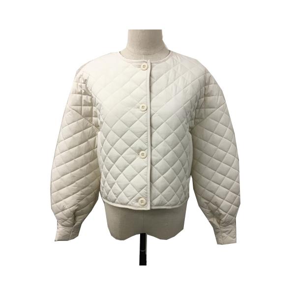 ティアレフス ti. ALEFS ジャケット ノーカラー ブルゾン 中綿 キルティング 無地 長袖 S 白 ホワイト レディース【表記サイズ】S【実寸サイズ】身幅：59cm　着丈：48cm　ゆき丈：82cm　　【素材】本体 ポリエステル10...