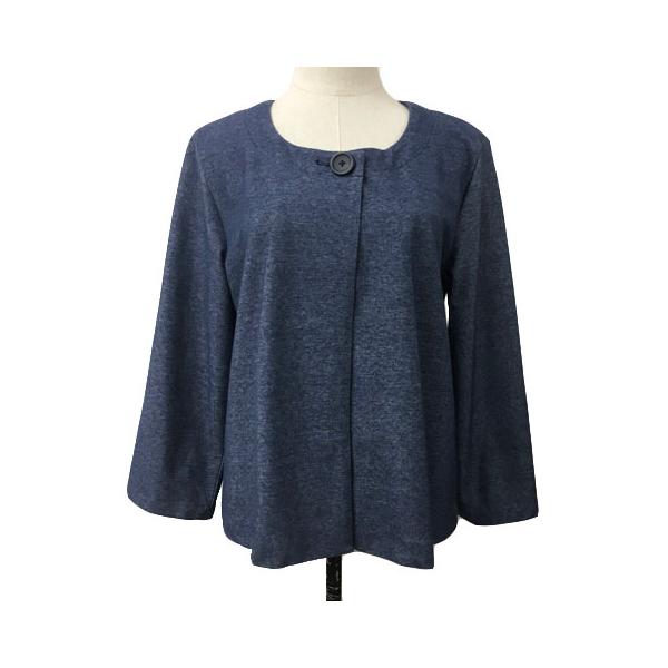 タルボット TALBOTS ジャケット カットソー ノーカラー 無地 長袖 XL 紺 ネイビー レディース【ブランド】タルボット TALBOTS【表記サイズ】XL【実寸サイズ】肩幅：41cm　身幅：51cm　着丈：52.5cm　袖丈：49c...