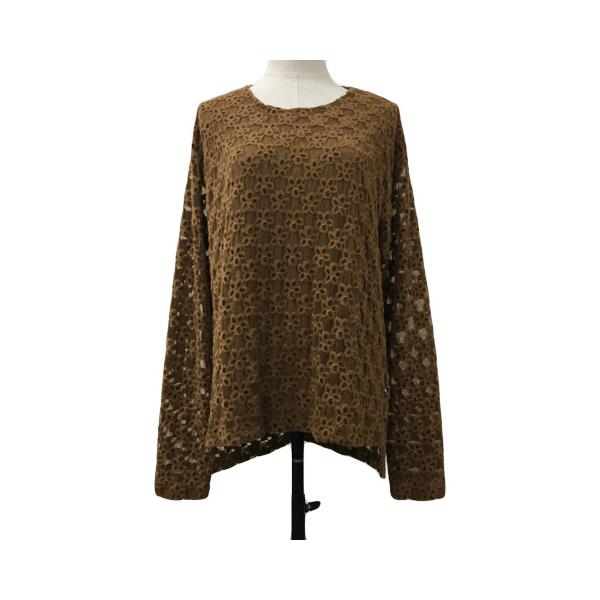 未使用品 パーソンズ PERSON'S NOBUO IKEDA カットソー プルオーバー ラウンドネック レース ナイロン 透け感 長袖 LL 茶 ブラウン【ブランド】パーソンズ PERSON'S【表記サイズ】LL【実寸サイズ】身幅：55c...