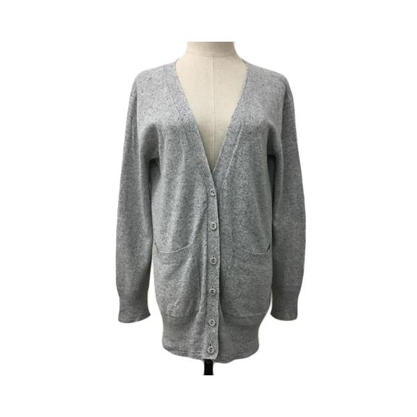 ザユニオンフォーワーカーズ THE UNION FOR WORKERS カーディガン ニット Vネック 無地 リネン混 長袖 S グレー レディース【表記サイズ】S【実寸サイズ】肩幅：46cm　身幅：47cm　着丈：65cm　袖丈：53cm...