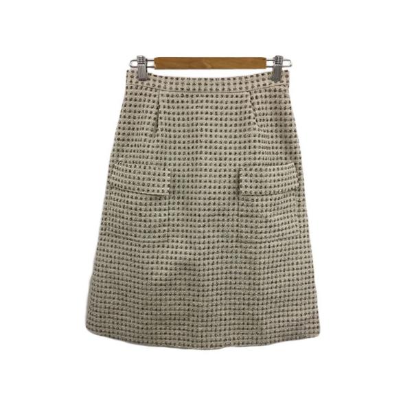 未使用品 コニック conic スカート 台形 ひざ丈 ドット 38 ベージュ 茶 ブラウン レディース【表記サイズ】38(実寸サイズをご確認ください。)【実寸サイズ】ウエスト：65cm　ヒップ：90cm　スカート丈：58.5cm　　【素材...