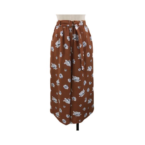 ナイスクラップ NICE CLAUP continuer de NICE CLAP パンツ ワイド ロング ウエストゴム ベルト 花柄 茶 グレー ブラウン レディース【ブランド】ナイスクラップ NICE CLAUP【表記サイズ】表記サイズ...