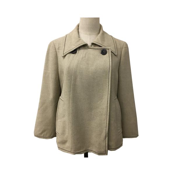 ベルナールペリス BERNARD PERRIS ジャケット ダブル スタンダード テーラード ステッチ 無地 長袖 40 ベージュ レディース【表記サイズ】40(実寸サイズをご確認ください。)【実寸サイズ】肩幅：39cm　身幅：49cm　着...