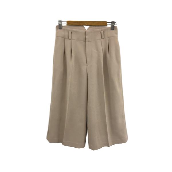 シェトワ Chez toi パンツ ワイド ガウチョ クロップド タック 無地 S ベージュ レディース【ブランド】シェトワ Chez toi【表記サイズ】S【実寸サイズ】ウエスト：66cm　もも幅：29cm　裾幅：31cm　股上：30cm...