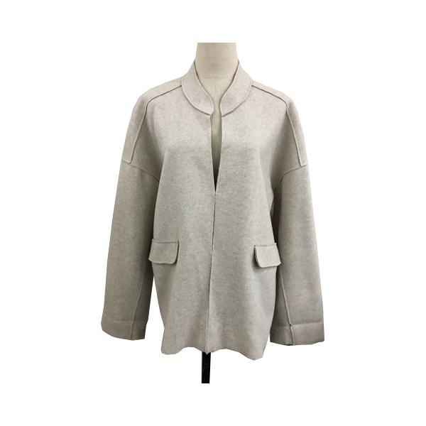 イーブス YEVS ジャケット シングル カットオフ 無地 長袖 F ベージュ レディース【ブランド】イーブス YEVS【表記サイズ】F(実寸サイズをご確認下さい。)【実寸サイズ】身幅：64cm　着丈：69cm　ゆき丈：87cm　　【素材】...