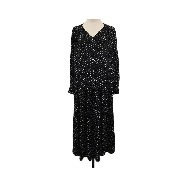 スピック&amp;スパン セットアップ ブラウス Vネック タック 長袖 スカート フレア ロング ウエストゴム 総柄 ドット 水玉 38 黒 白【ブランド】スピック&amp;スパン Spick&amp;Span【表記サイズ】ブラウス サイ...