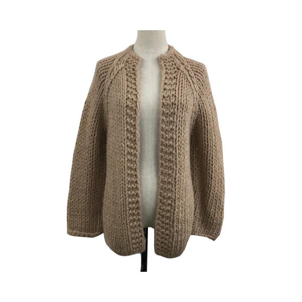 メゾンオンジェ MAISON ANJE カーディガン ニット 前開き ウール 長袖 TU 茶 ブラウン レディース【表記サイズ】TU(実寸サイズをご確認ください。)【実寸サイズ】身幅：51cm　着丈：55.5cm　ゆき丈：71cm　　【素材...