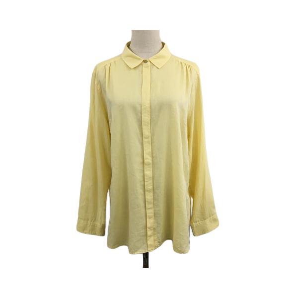 未使用品 シンプルライフ SIMPLE LIFE シャツ ブラウス スタンダード 無地 長袖 15 黄 イエロー レディース【表記サイズ】15(実寸サイズをご確認ください。)【実寸サイズ】肩幅：42cm　身幅：57cm　着丈：66cm　袖丈...