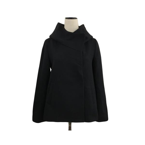 ザラ ベーシック ZARA BASIC OUTERWEAR コート フード ダブル メルトン ウール 無地 長袖 USA S 黒 ブラック レディース【ブランド】ザラ ベーシック ZARA BASIC【表記サイズ】USA S(実寸サイズをご...